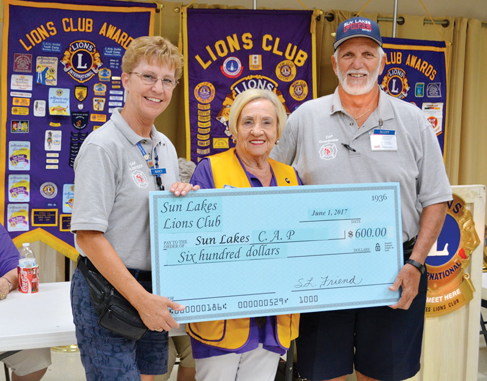 Sun Lakes Lions donate to CAP – Sun Lakes Splash